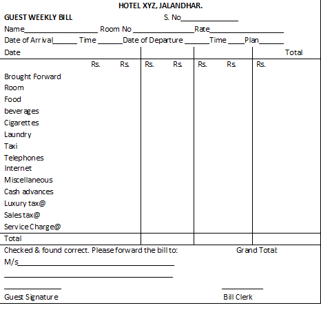 GUEST WEEKLY BILL