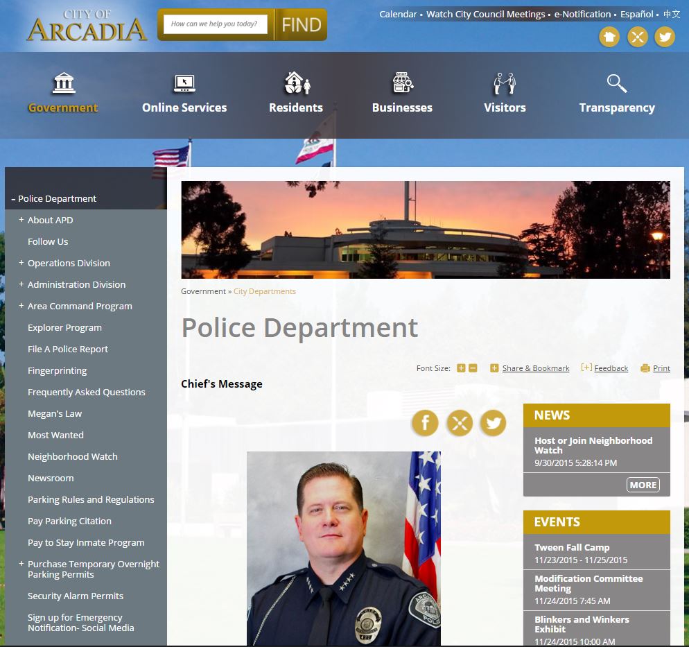 Arcadia Police Department News & Information Blog: New City of Arcadia ...