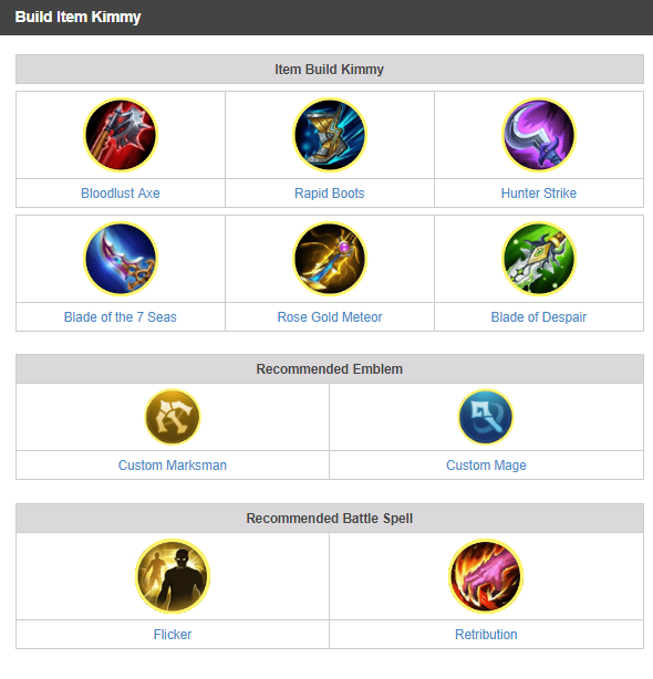 Best Kimmy Build Item | Mobile Legends (ML) - Valid Info Games