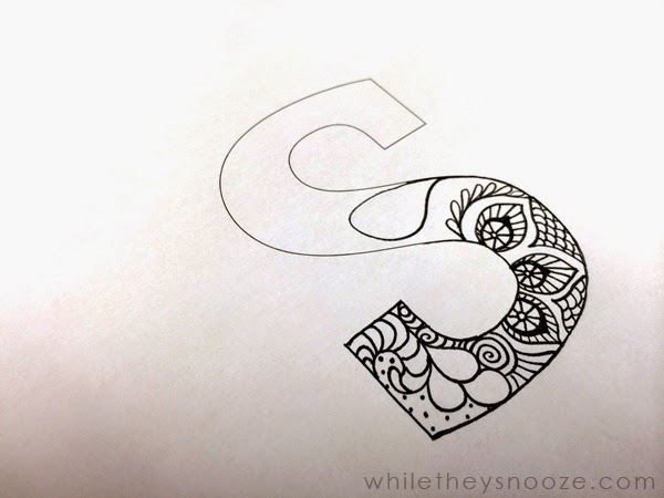 While They Snooze: Sharpie Monograms {Teacher Gifts}