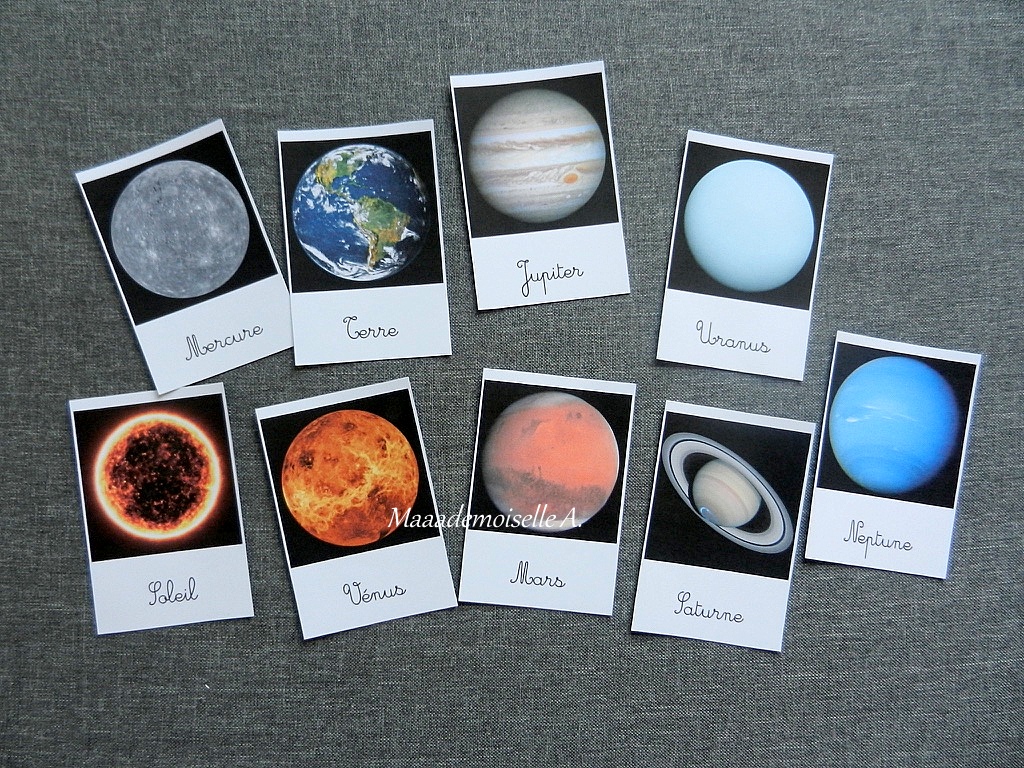 Maaademoiselle A.: || Cartes de nomenclature ; Système solaire