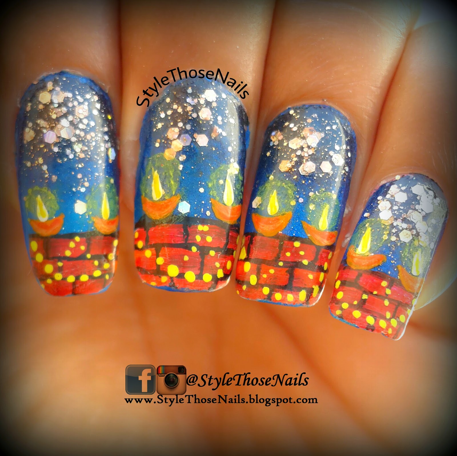 Style Those Nails: Diwali Nailart - Wishing All a Happy Diwali 2014