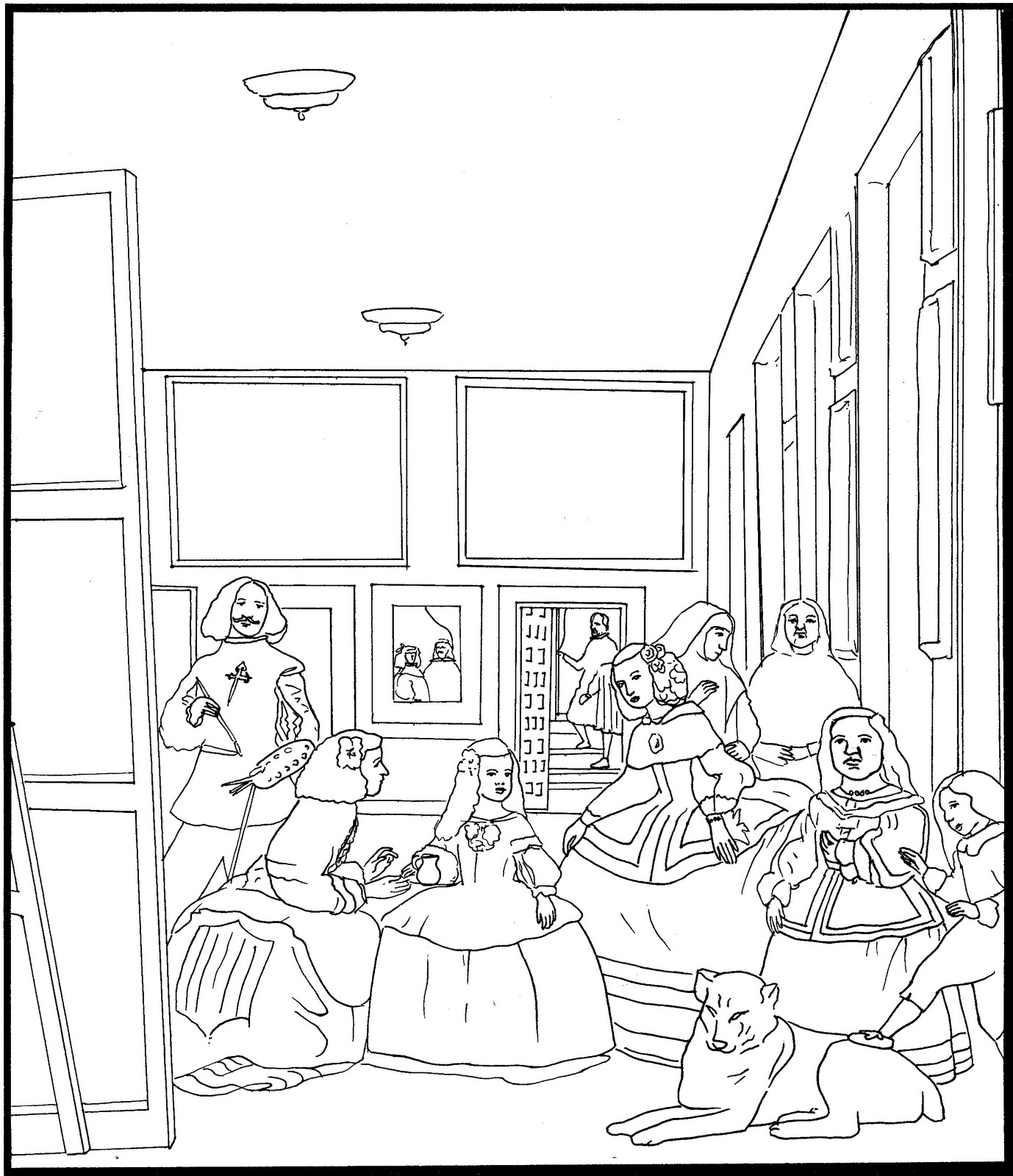 Spain Diego Velazquez Coloring Sheet Coloring Pages