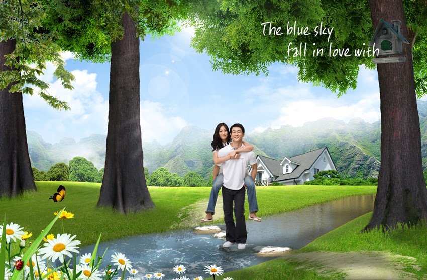 Fondos de paisajes para fotos en PSD