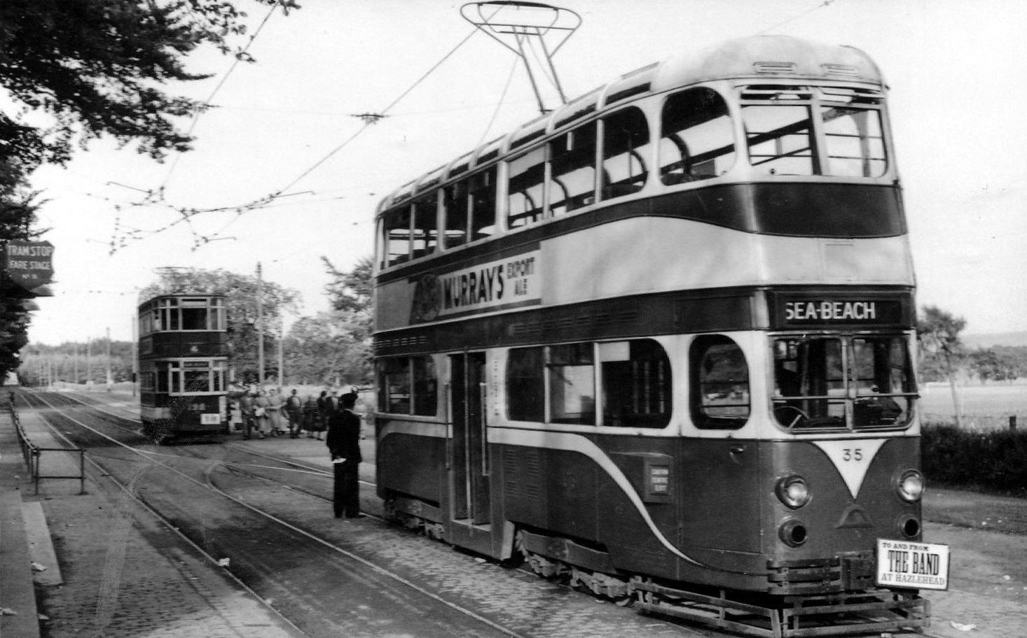 Tour Scotland: Old Photograph Tram To The Beach Aberdeen Scotland