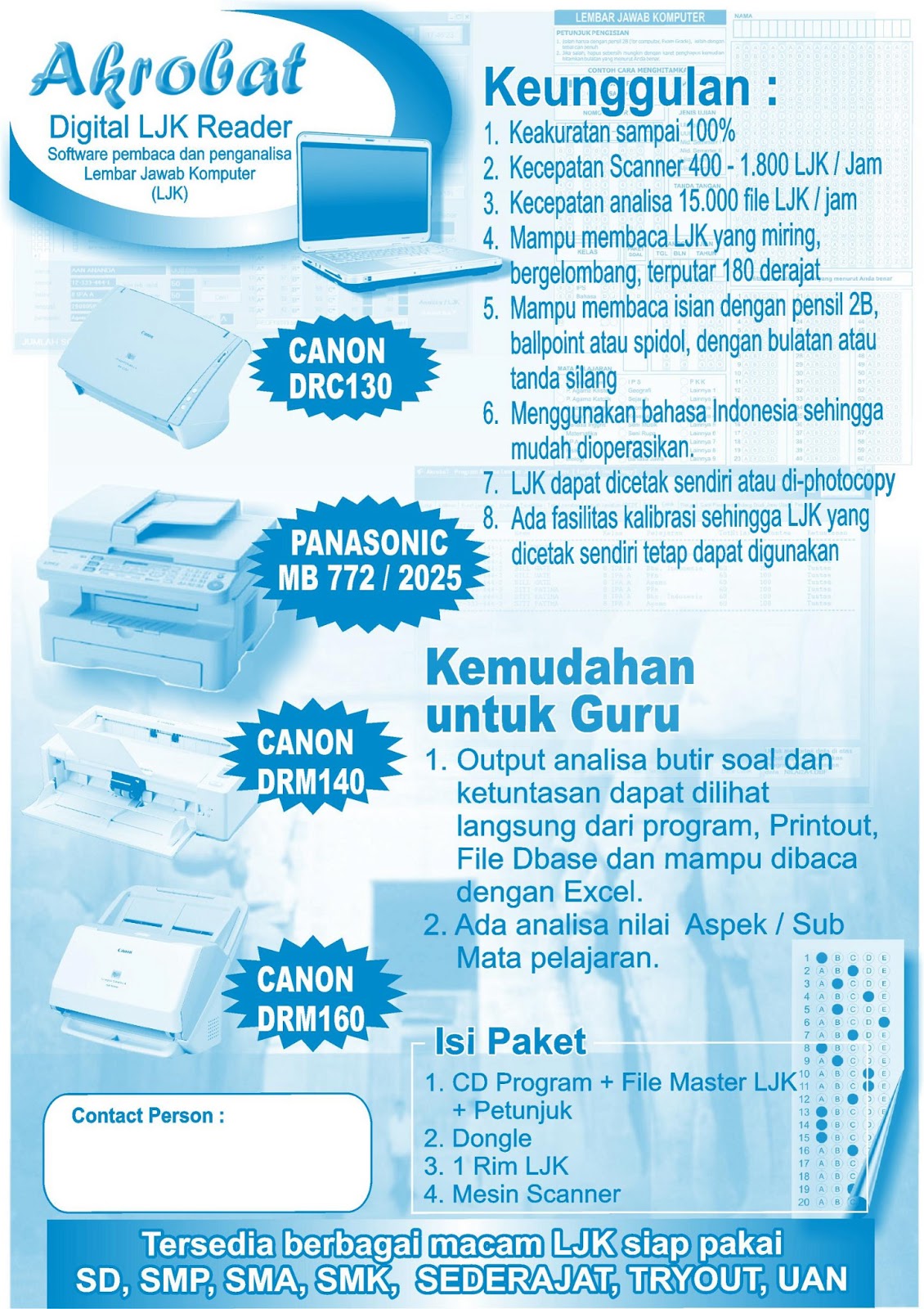 Scanner LJK - OMR - DMR - SMR - Software LJK - Alat Koreksi LJK ...