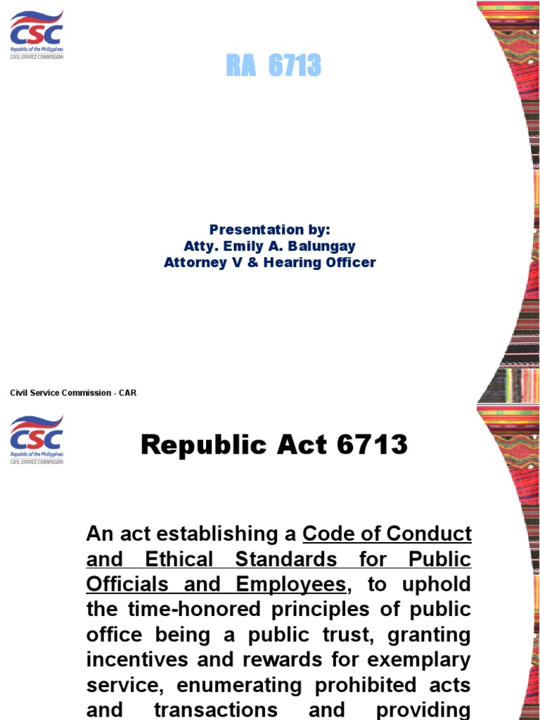 republic act 6713 - philippin news collections