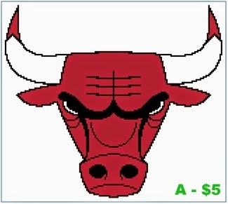 EASY PATTERNS: Chicago Bulls cross-stitch pattern