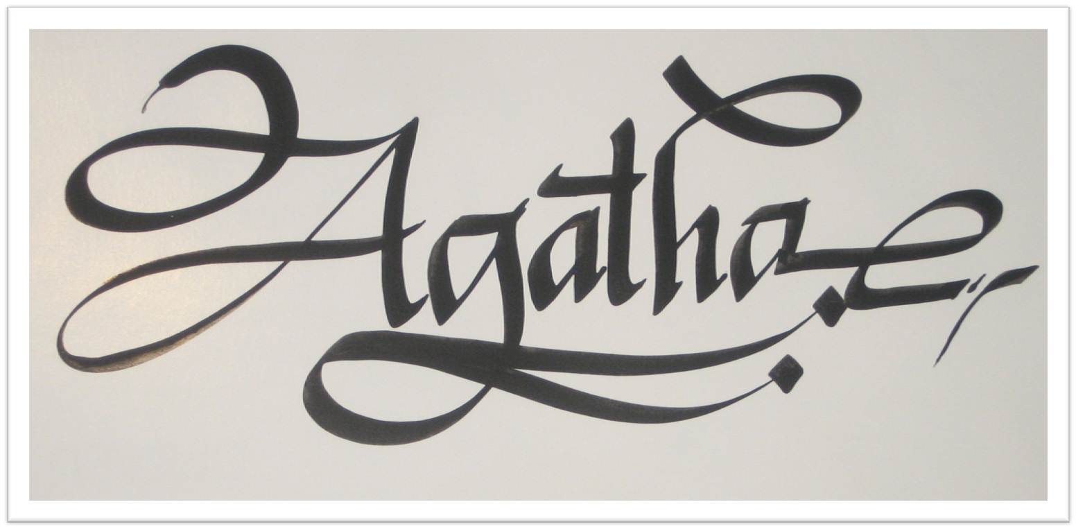 Calligraphy Art: French names, Agatha