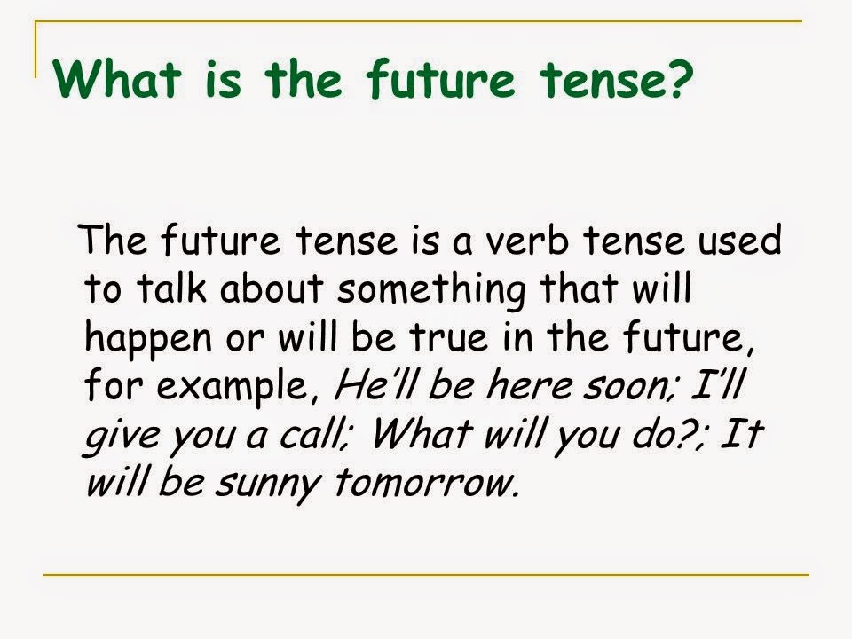 What is the Future Tense? - English Grammar solution