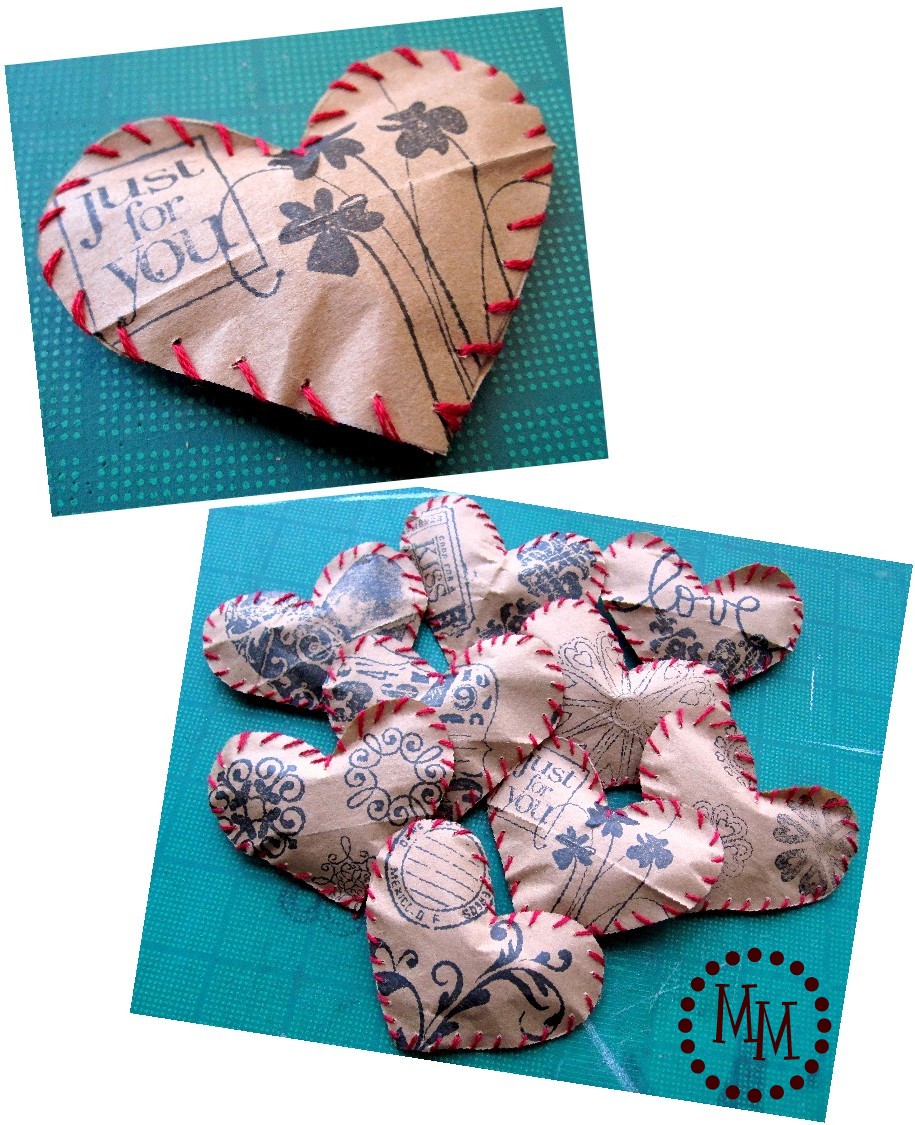 Stuffed Paper Hearts - The Scrap Shoppe - valentine's day
