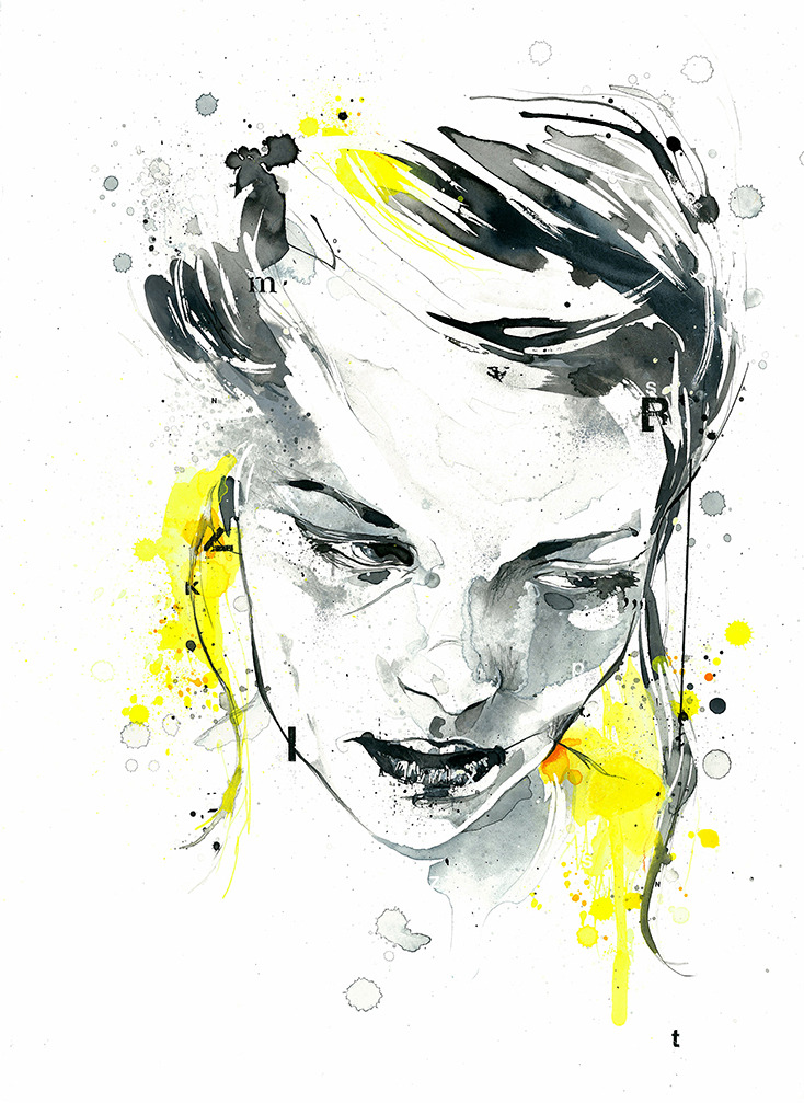 Tablouri abstracte picturi moderne ulei: Portrete moderne in cerneala