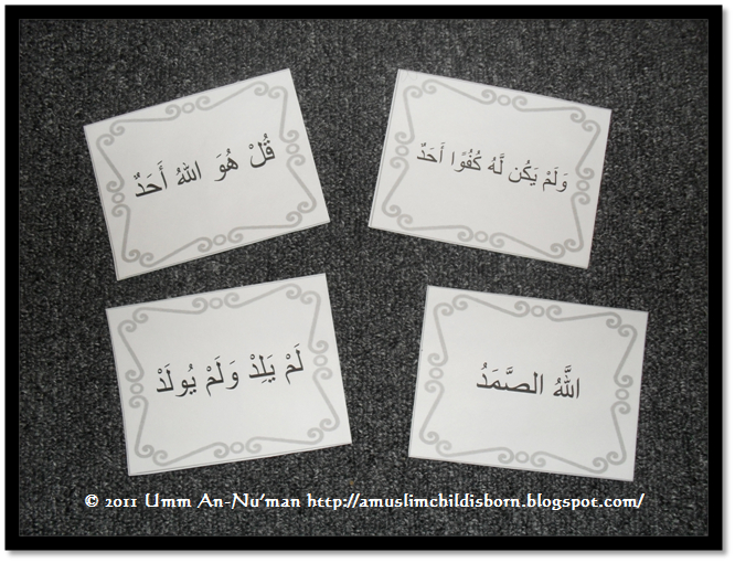 A Muslim Child is Born: Quran Centre: Math Work with Surah al-Ikhlas