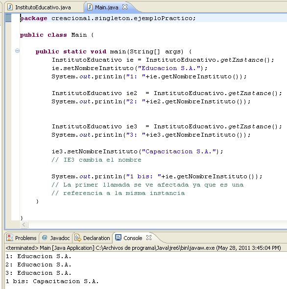 Mi granito de java: Singleton