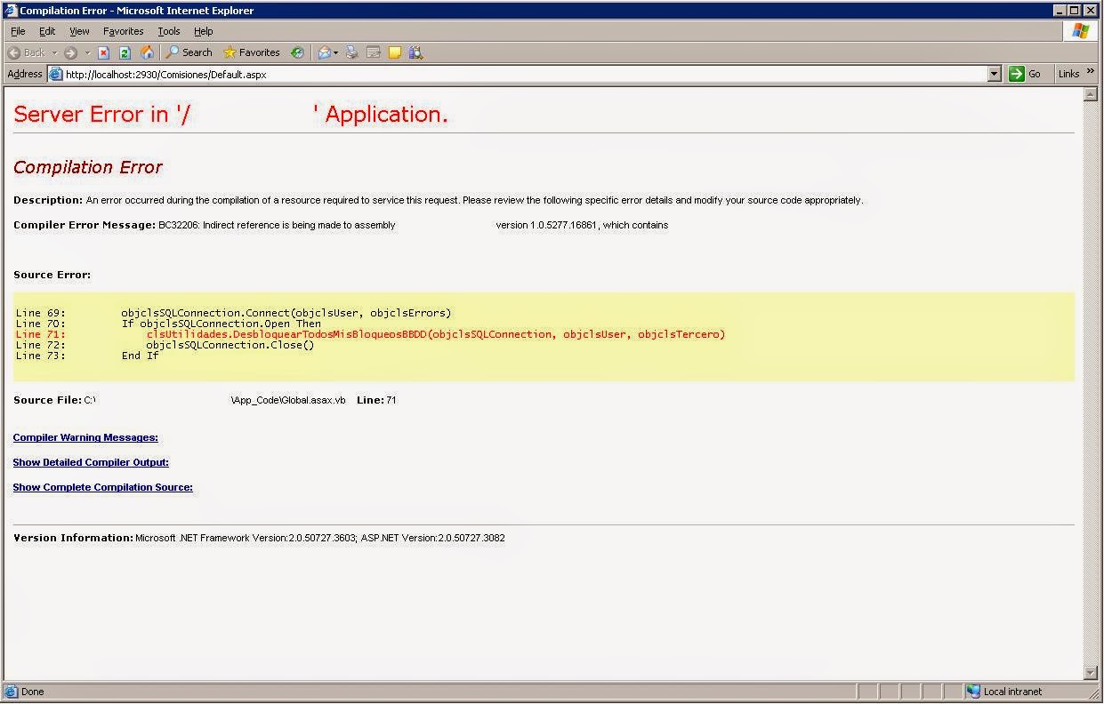 Análisis y Programación: ASP.NET, errores típicos con Visual Studio