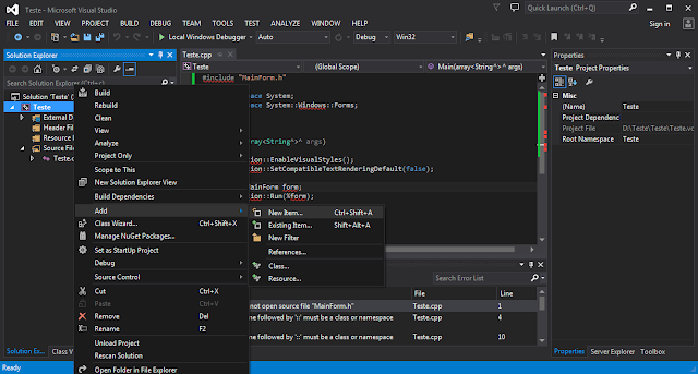 Eletrônica e games: Criando uma aplicação CLR/CLI no Visual Studio 2015