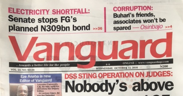 NAIJA NEWSPAPERS: Today's The Vanguard Newspaper Headlines [27 June ...