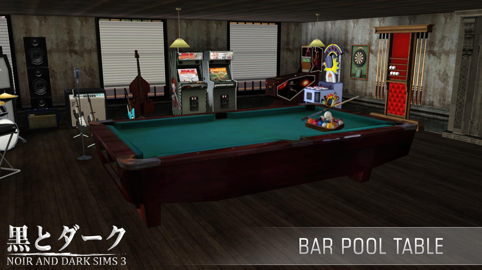 TS3 - Bar Pool Table ~ Noir and Dark Sims