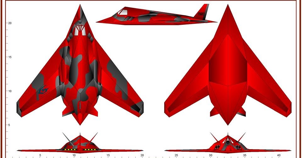 Ace Combat Model - Drawings: F-A Stealth Fighter