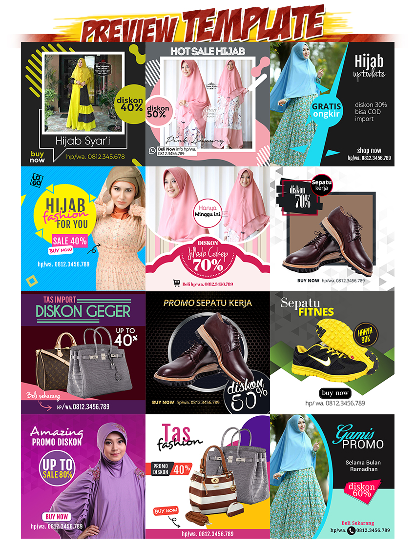 Template Design Iklan Bisnis Online Banner Sosmed | order hp/wa. 0852 ...