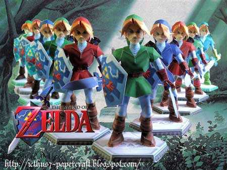 Papercraft - Ocarina of Time Adult Link (Three Colors) - Papercraft4u ...