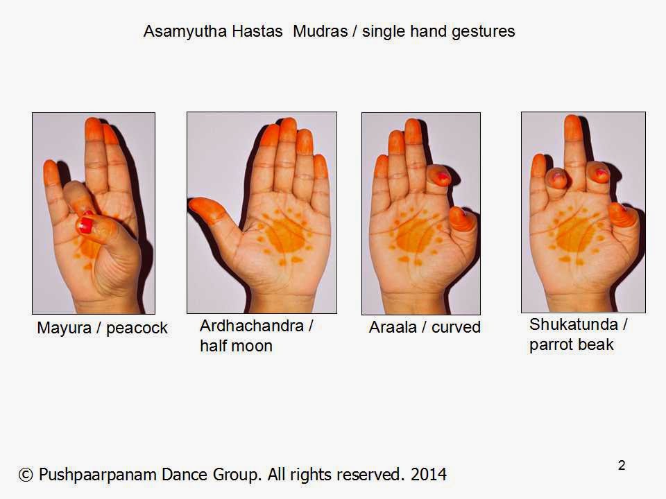 Pushpaarpanam Dance Group: #12 Single Hand Mudras / Asamyuta Hastas