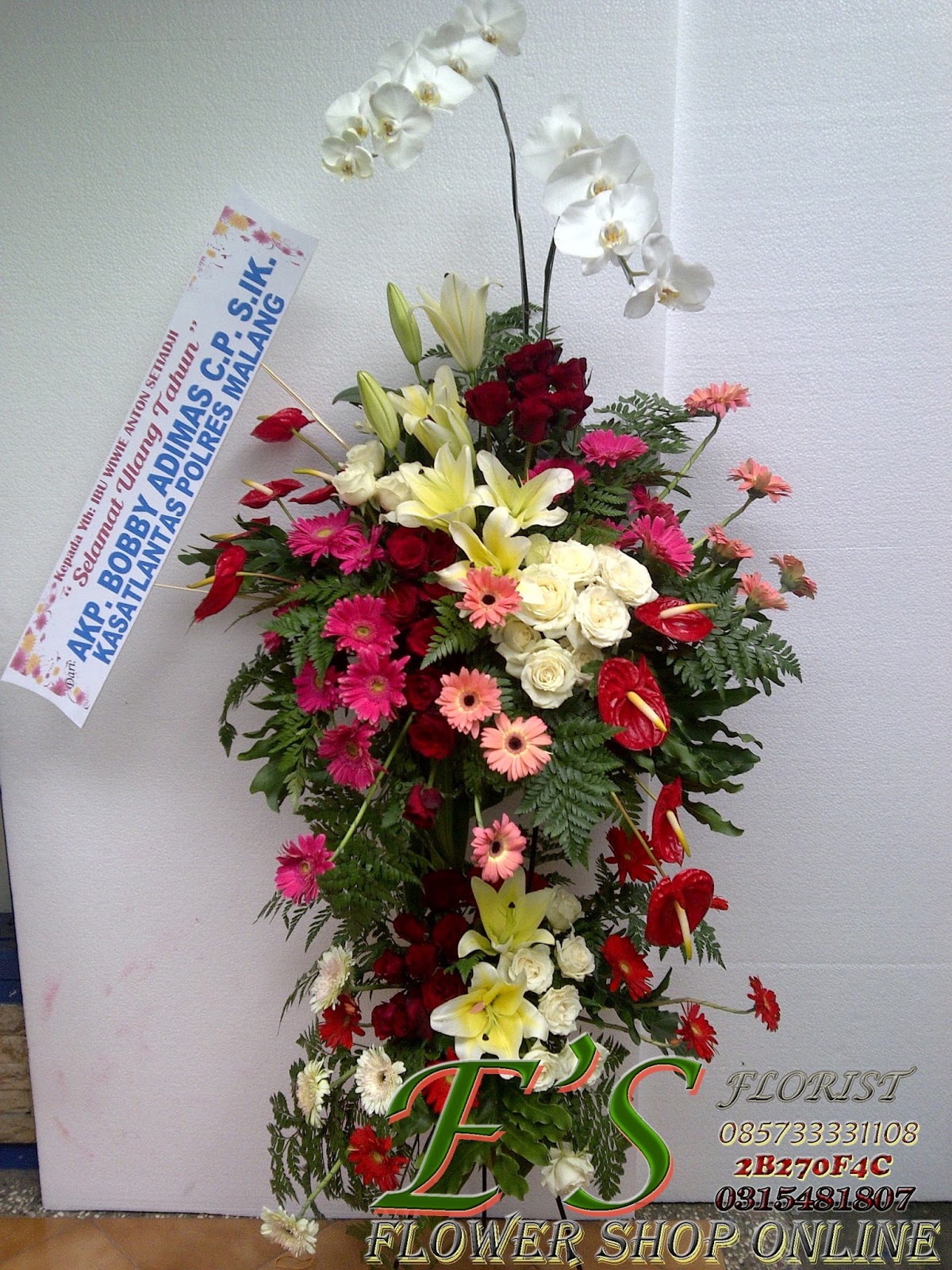 Bunga Ucapan Standing Flower | E'S Florist Kediri