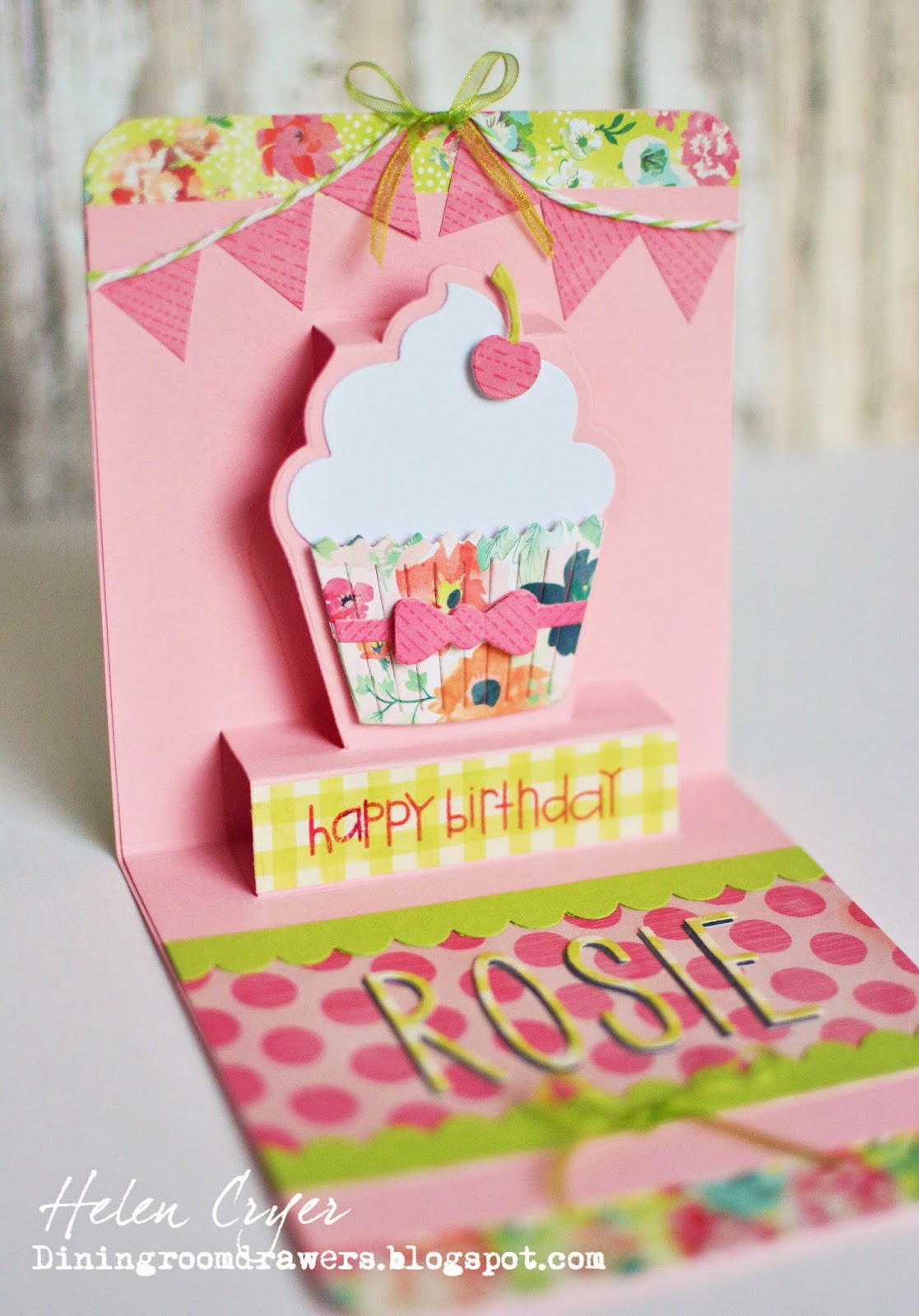 The Dining Room Drawers: Karen Burniston Cupcake Pop-up Birthday Card