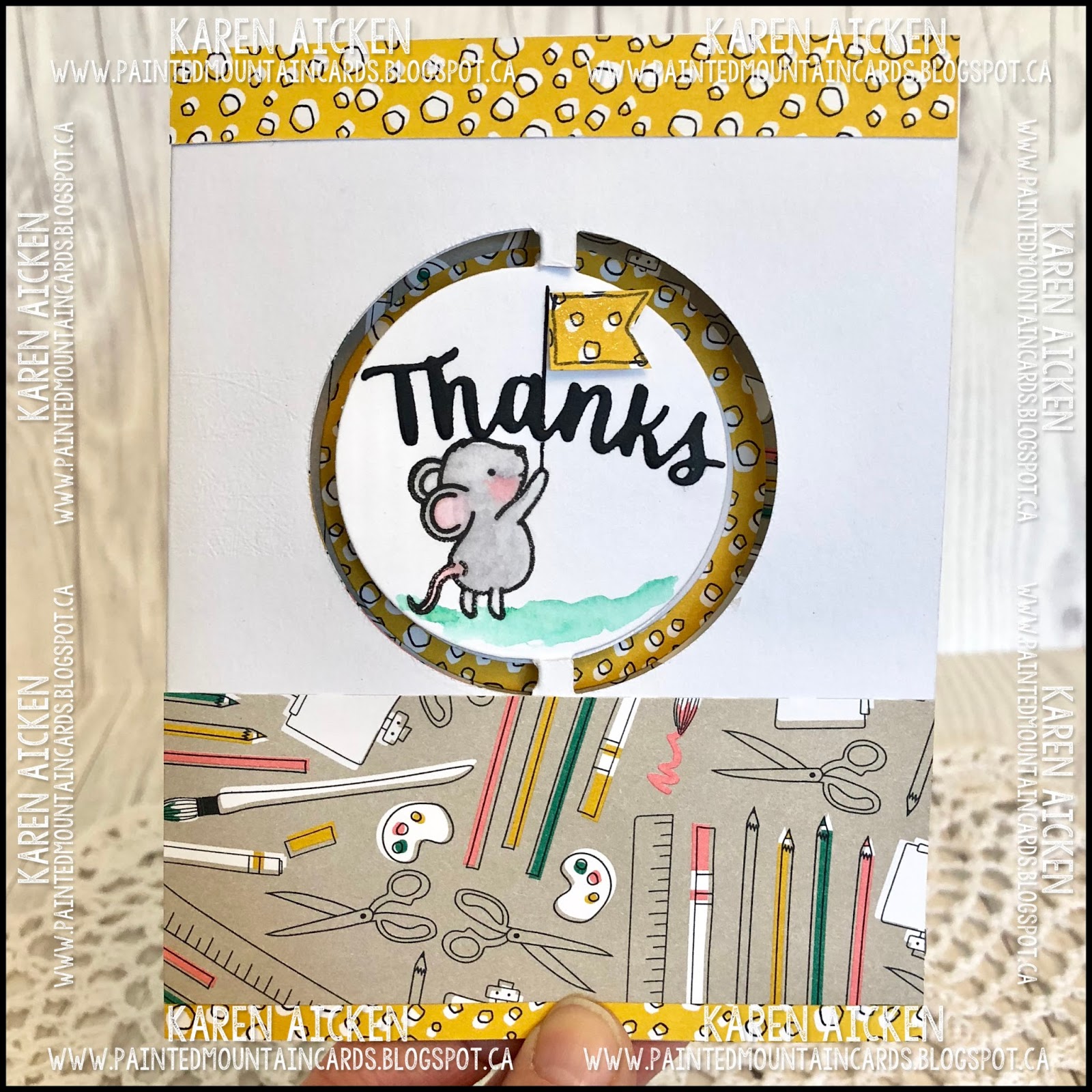 Painted Mountain Cards: Teacher Thank You Circle Charm Card