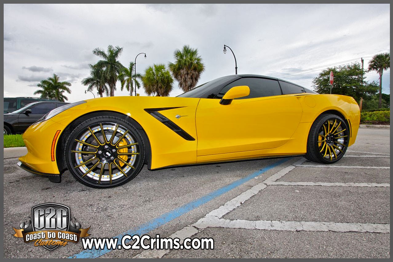 C2C Rims: 2014 C-7 Corvette Stingray Yellow with 20" XO