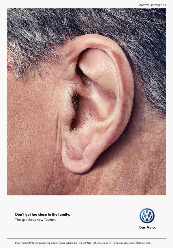 In this new disturbing yet effective print ad titled "The Ear", VW has ...