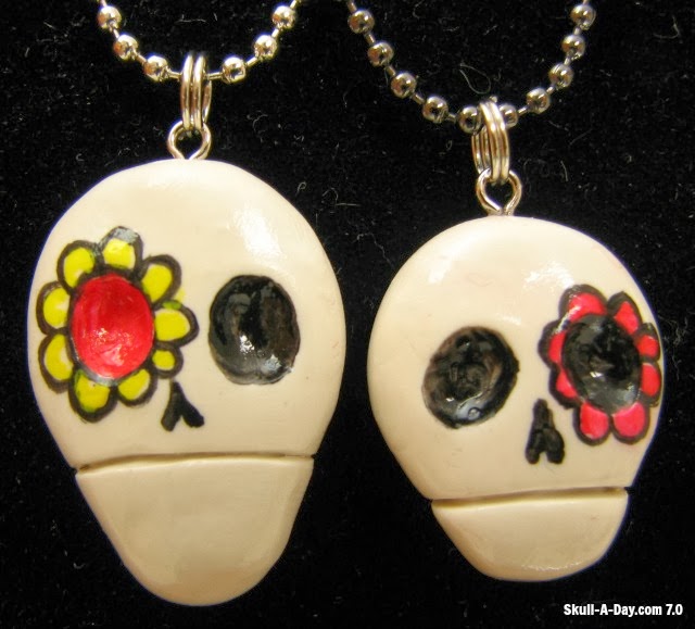 Clay Grinning Skulls