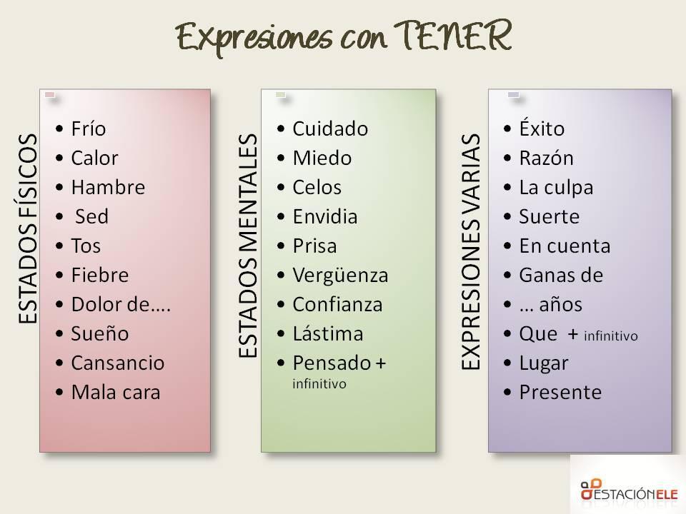 DIARIO DE CLASE: Verbo tener