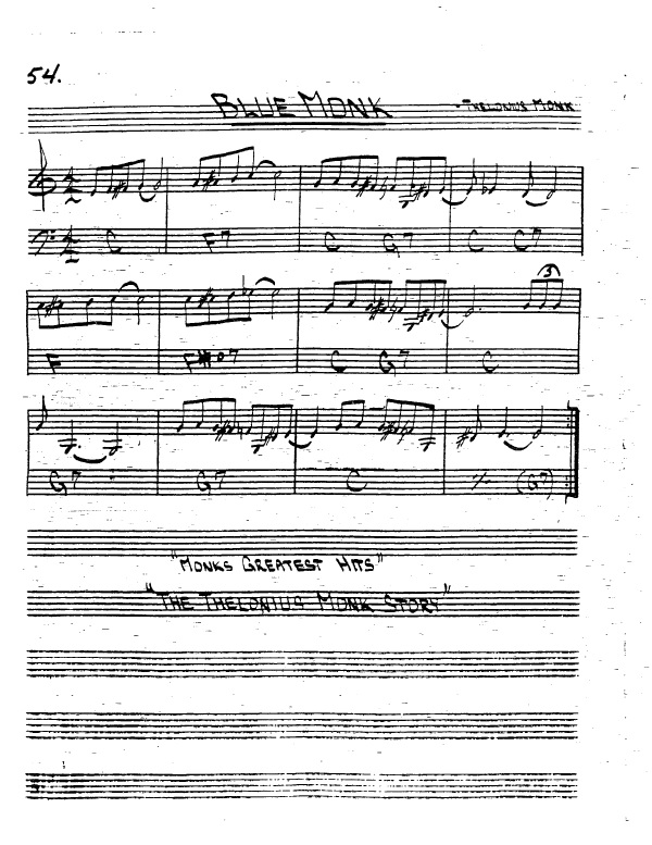 Thelonius Monk - Blue Monk | Partituras para Trompeta
