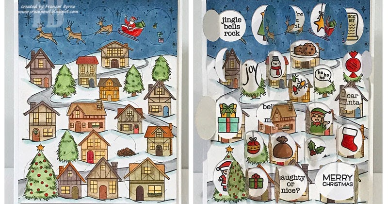 StampOwl's Studio: Winter Village Peek-A-Boo Card