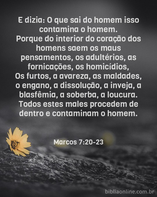 PALAVRA DE HOJE: Marcos 7:20-23