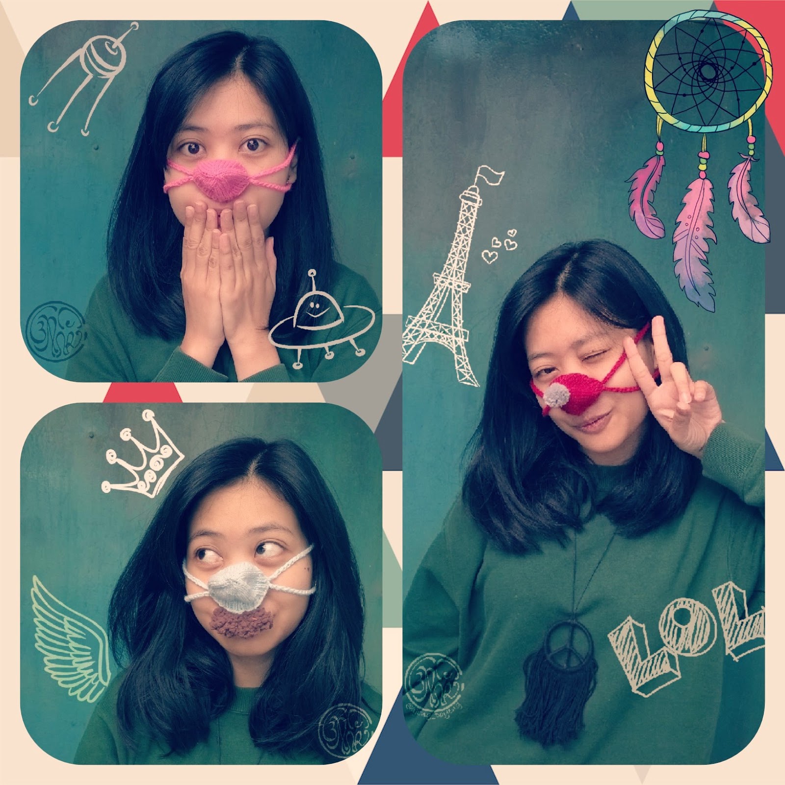 Ajeng Belajar Merajut: Rajut Free Knitting Pattern: Easy Nose Warmer