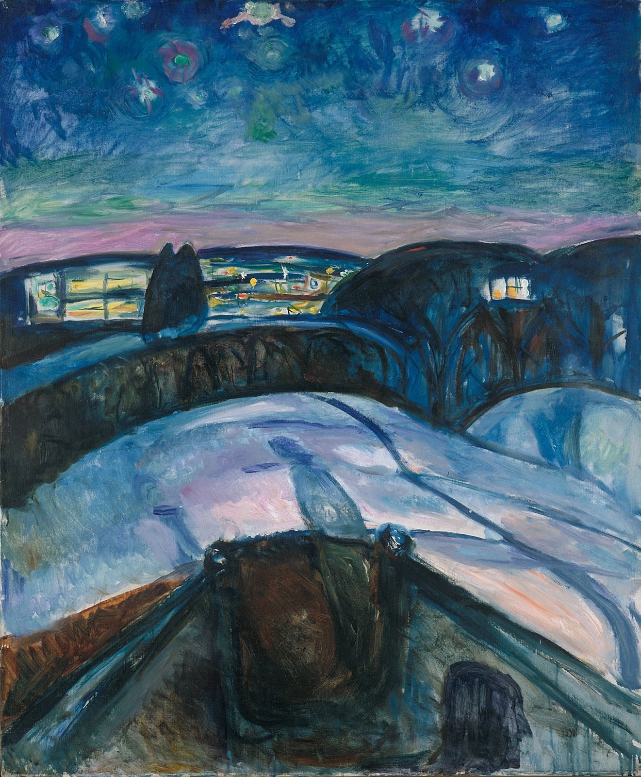 Enjoy some Damn Fine Art : Edvard Munch. Starry Night (‘Stjernenatt ...