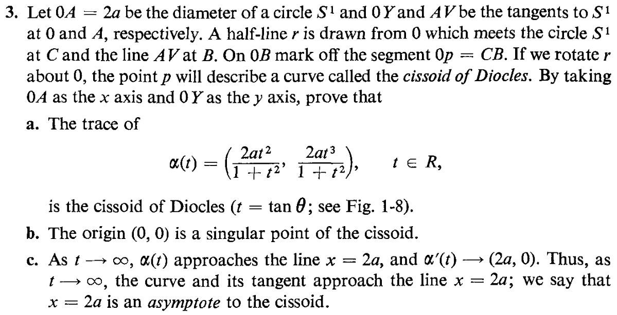 Andrew S Exercise Solutions Differential Geometry Of Curves And Surfaces Chapter 1 Section 3