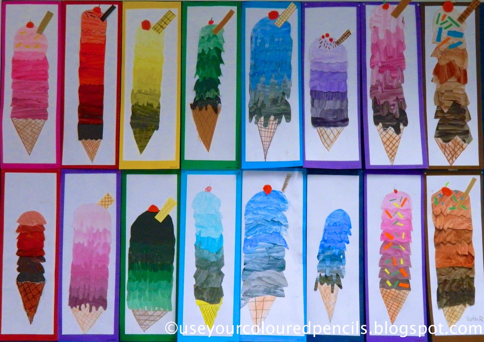Use Your Coloured Pencils: Ice Cream Cones in Tints and Shades