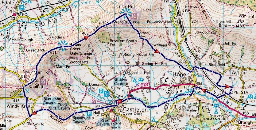 Fell Finder: Mam Tor and the Great Ridge from Hope 2.3.14