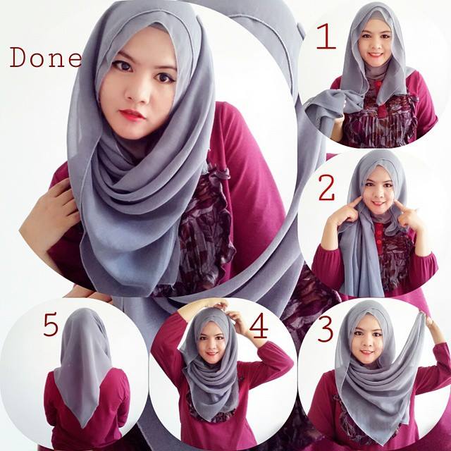 Foto Tutorial Hijab Yang Bikin Kamu Tampil Beda Hari Ini | Tutorial Hijab