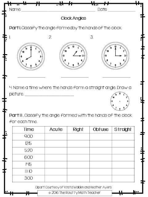 The Routty Math Teacher: Thursday Tool School: Measurement Tools- Clock ...
