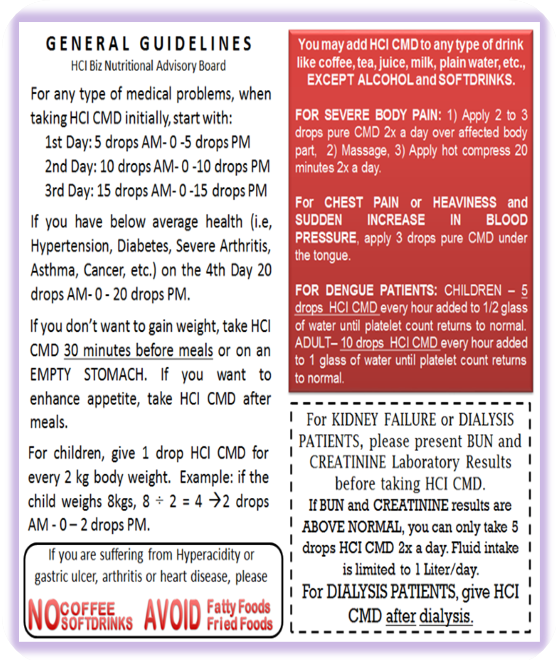 HCI CMD, CMD, Supreme Juice, CBF, Cell Bio Food, PEO, Power Engine Oil ...
