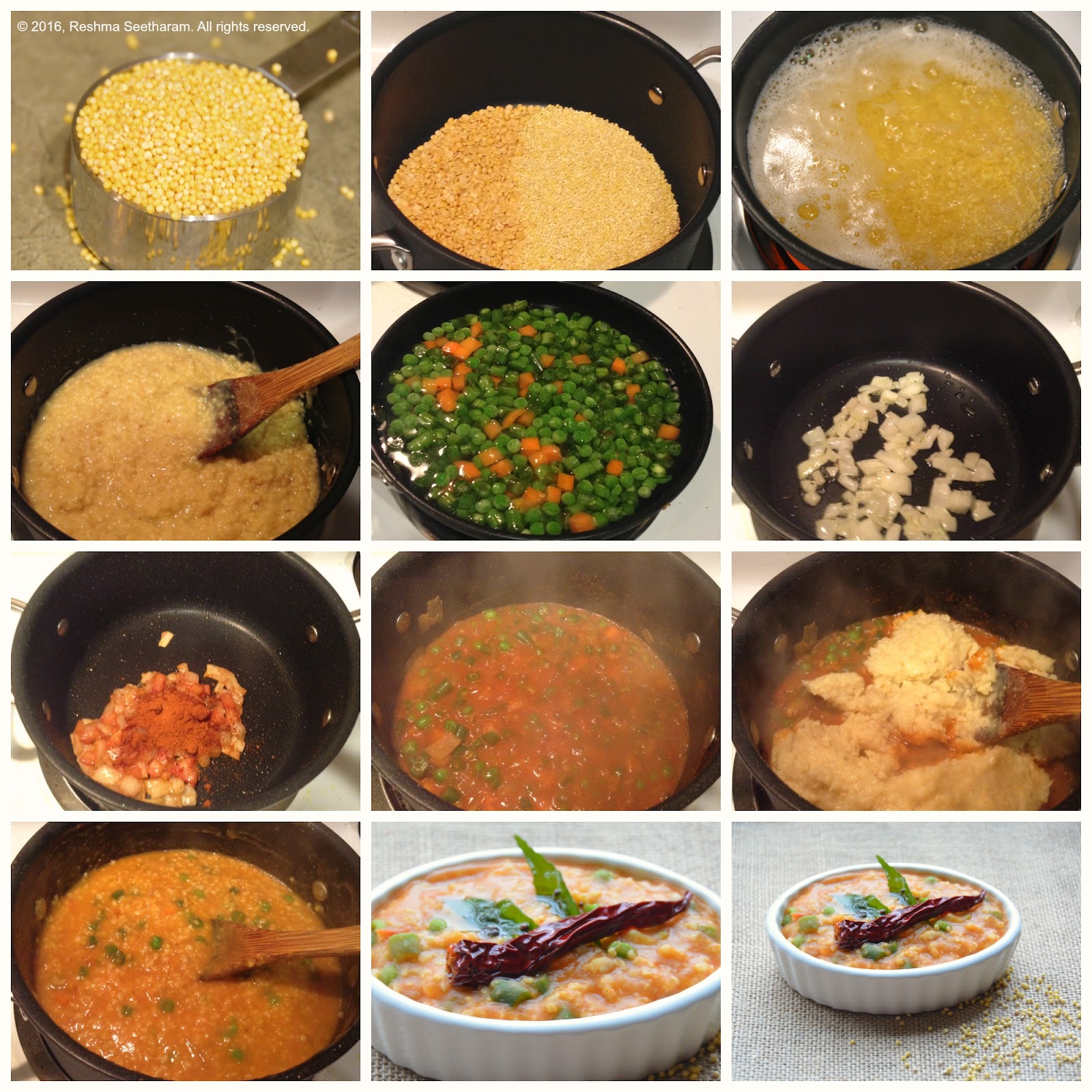 Millet bisi bele bath - Spicy porridge of millets, lentils and vegetables