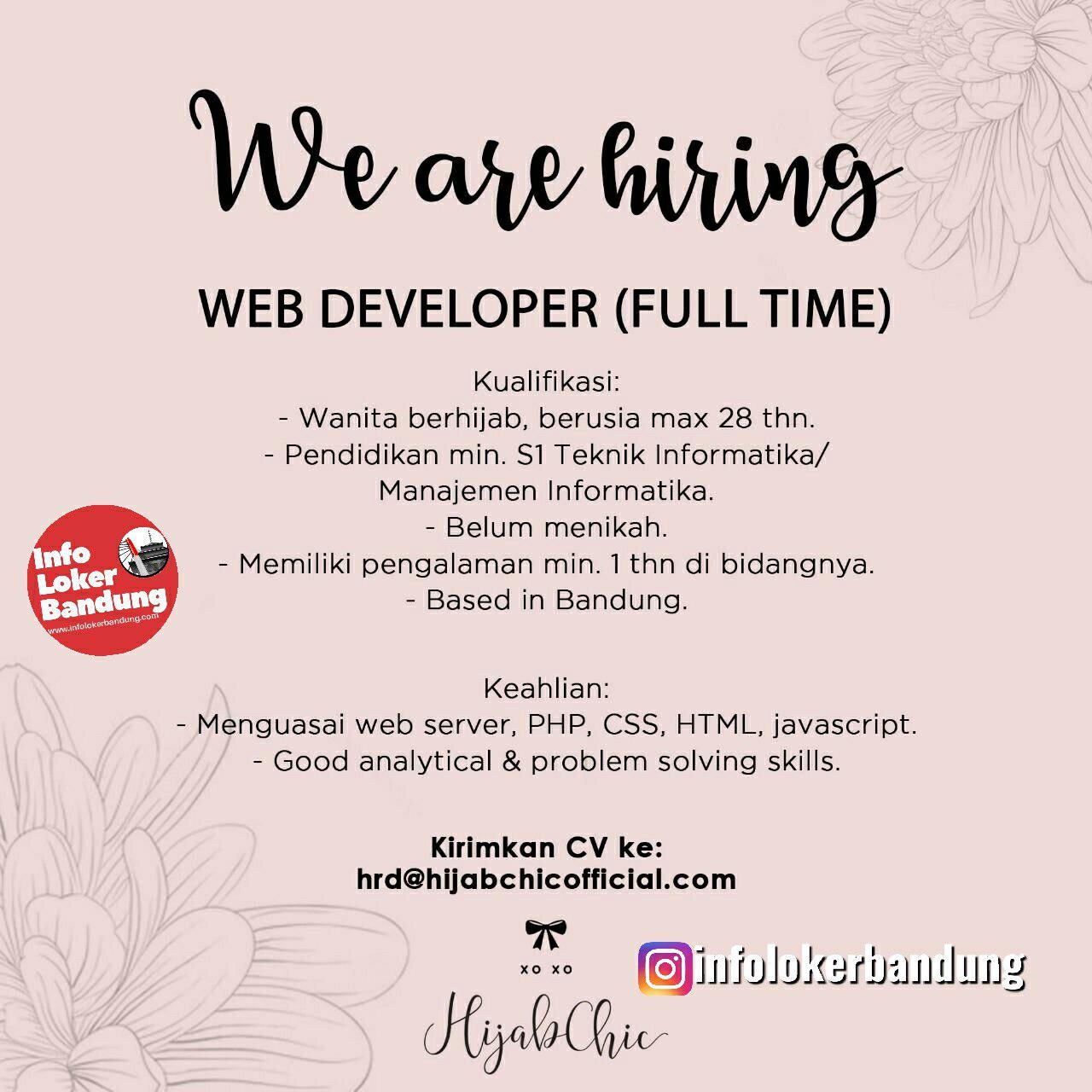 Lowongan Kerja Web Developer HijabChic Bandung Maret 2019 - Info Loker ...