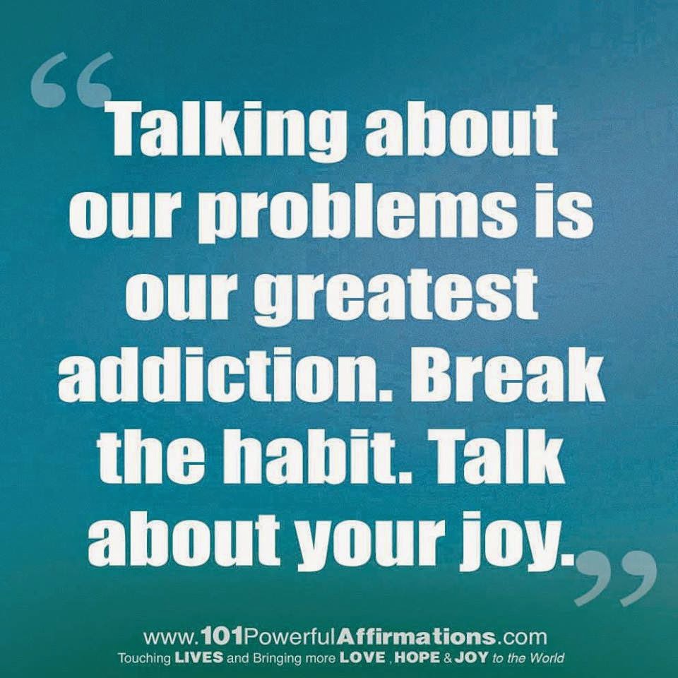 Move it and lose it.: TALK ABOUT YOUR PROBLEMS