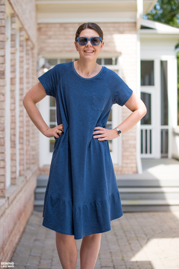 Sewing Like Mad: The Waterfall Raglan Dress by Chalk and Notch.