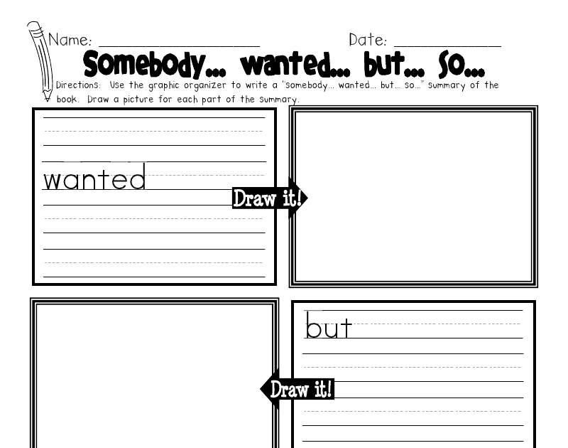 Summarizing Graphic Organizer Somebody Wanted But So