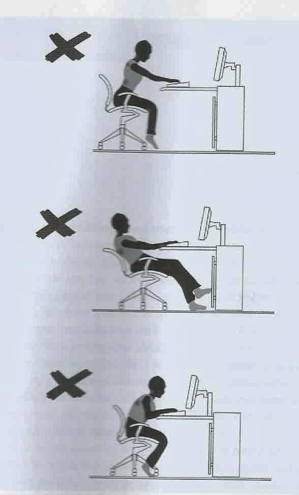Toma nota de estos hábitos posturales correctos e incorrectos en la oficina